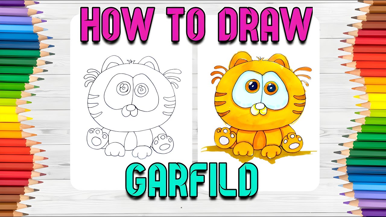 How to draw Garfield easy | drawing acute Garfield - YouTube