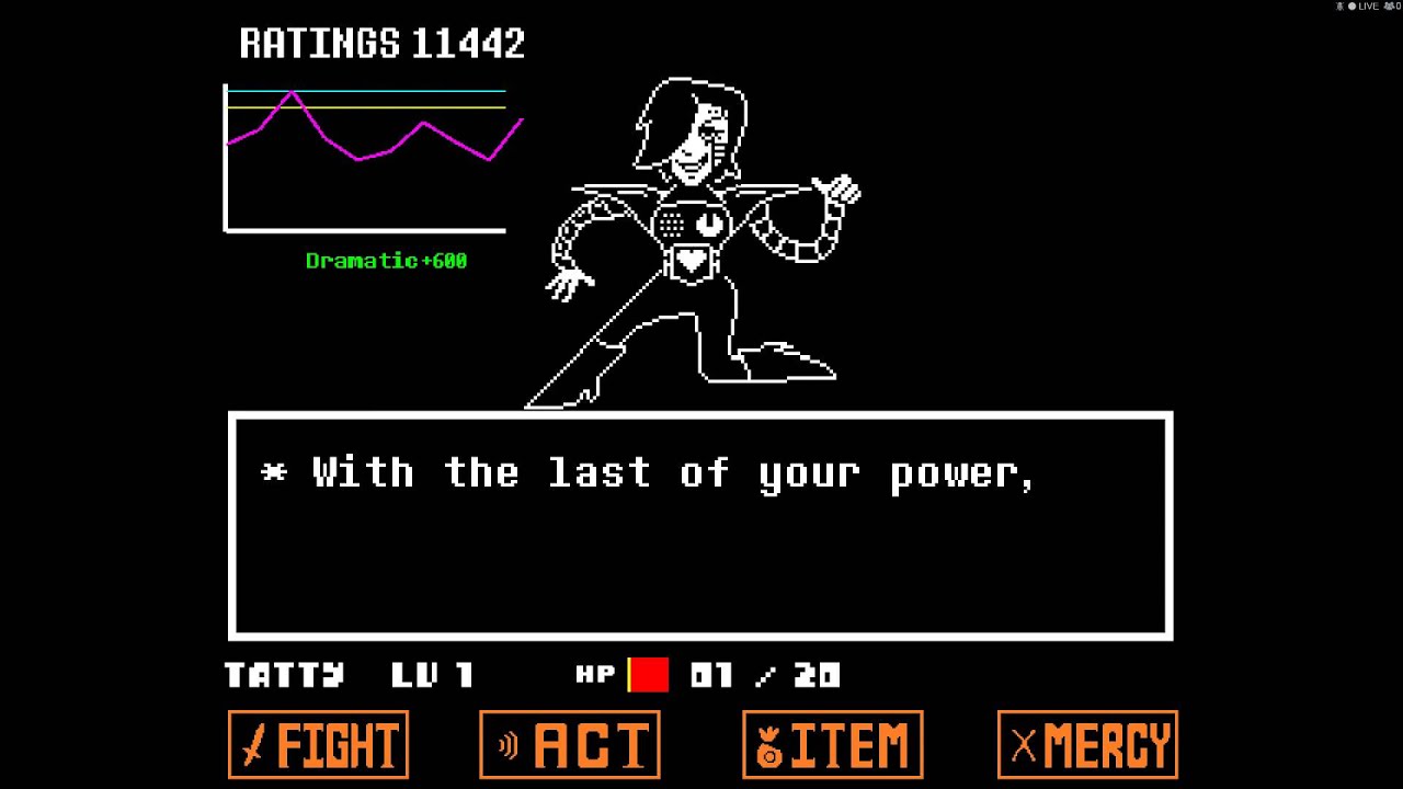 Undertale - Mettaton EX 12000 Ratings - No Items - YouTube
