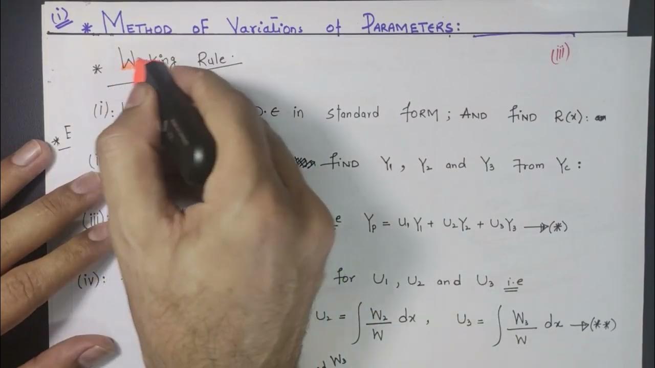 Method of Variation of Parameters for Third order ODE || Application of Wronskian (Part VI ...