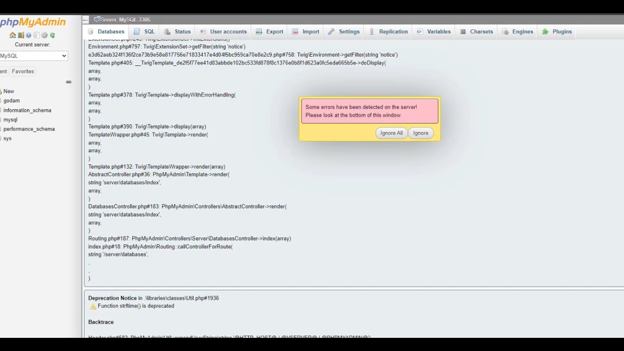 How To Fix Some errors have been detected on the server! Please look at the bottom of this ...