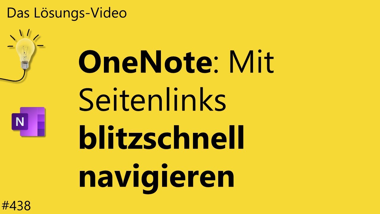 Das #Lösungsvideo 438: OneNote: Mit Seitenlinks blitzschnell navigieren ...