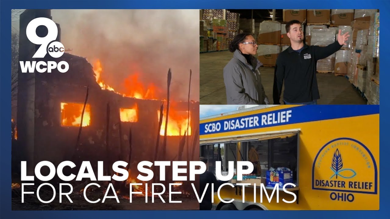 Donations and support gathered for California fire victims - YouTube