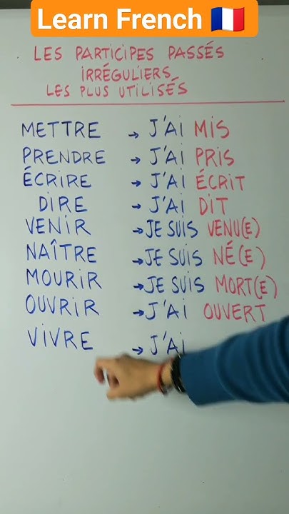 The most common irregular past participles in French 🇨🇵|Improve your ...