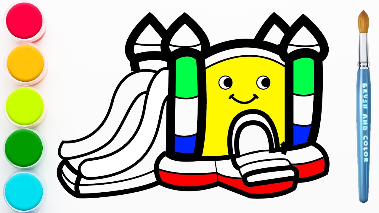 How to Draw a Inflatable Slide | Step by Step - YouTube