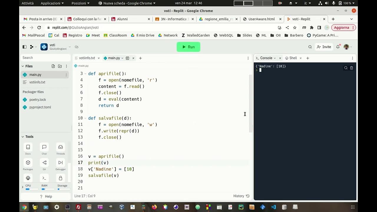 python esercizio risolto con file strutturato e funzioni - YouTube