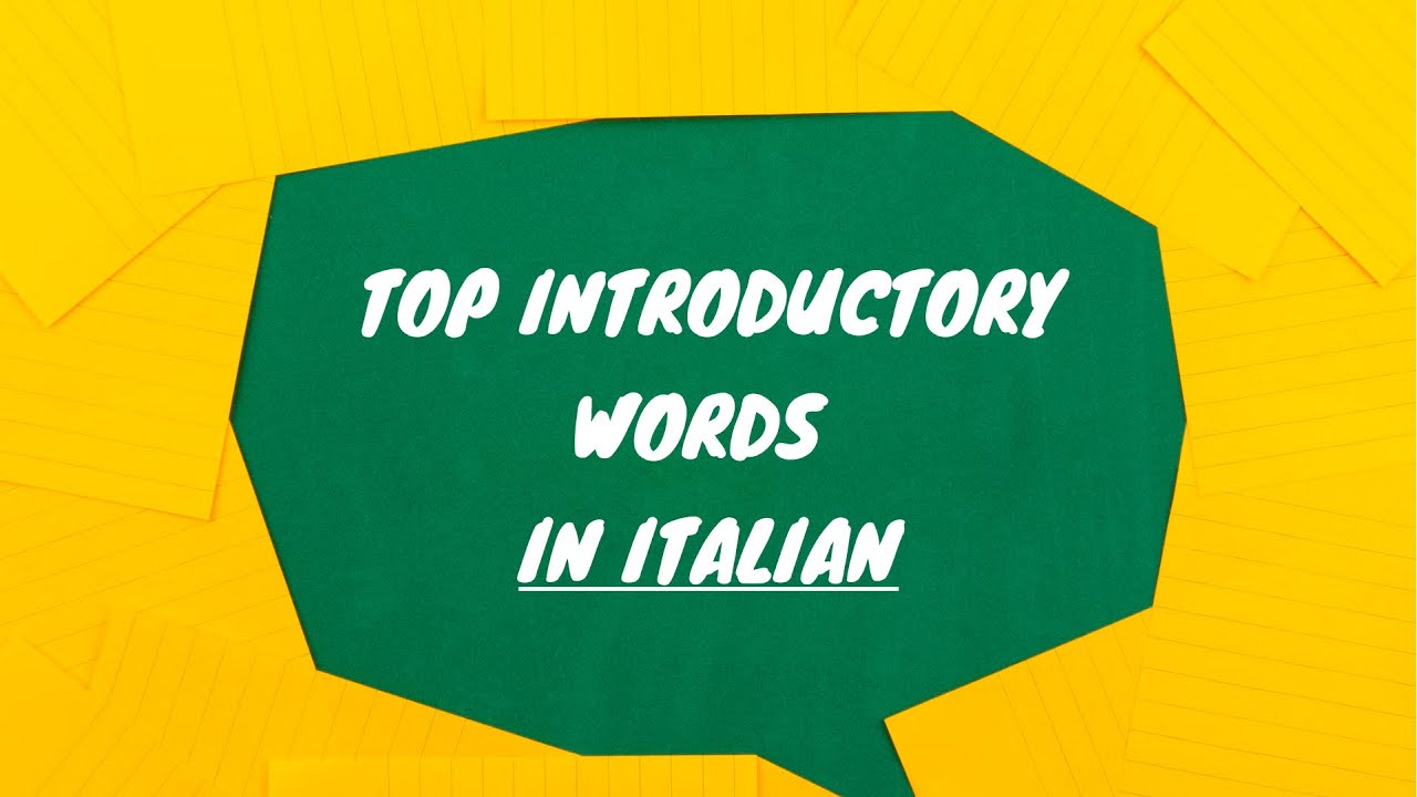 Learn Italian | Introductory words - YouTube