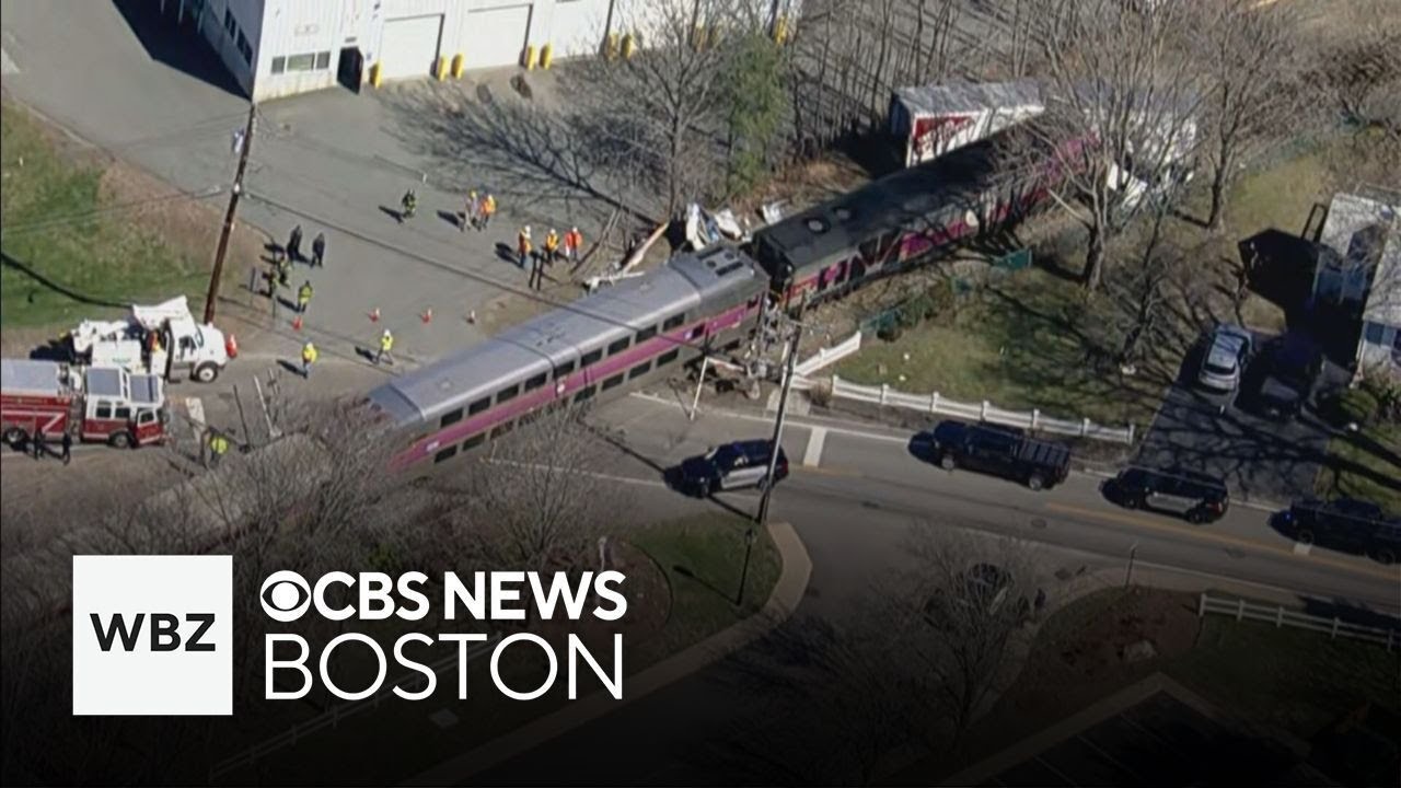 Tractor-trailer and MBTA train involved in crash in Canton - YouTube