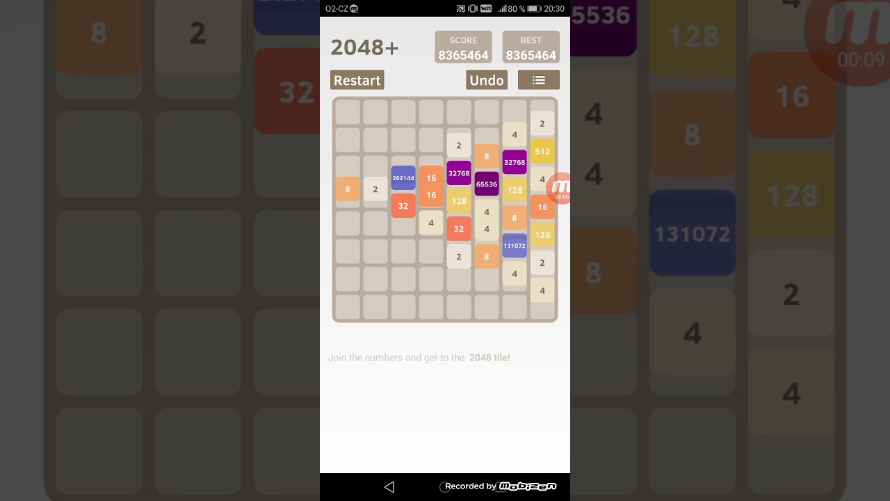 2048 plus high score number 524288 - YouTube