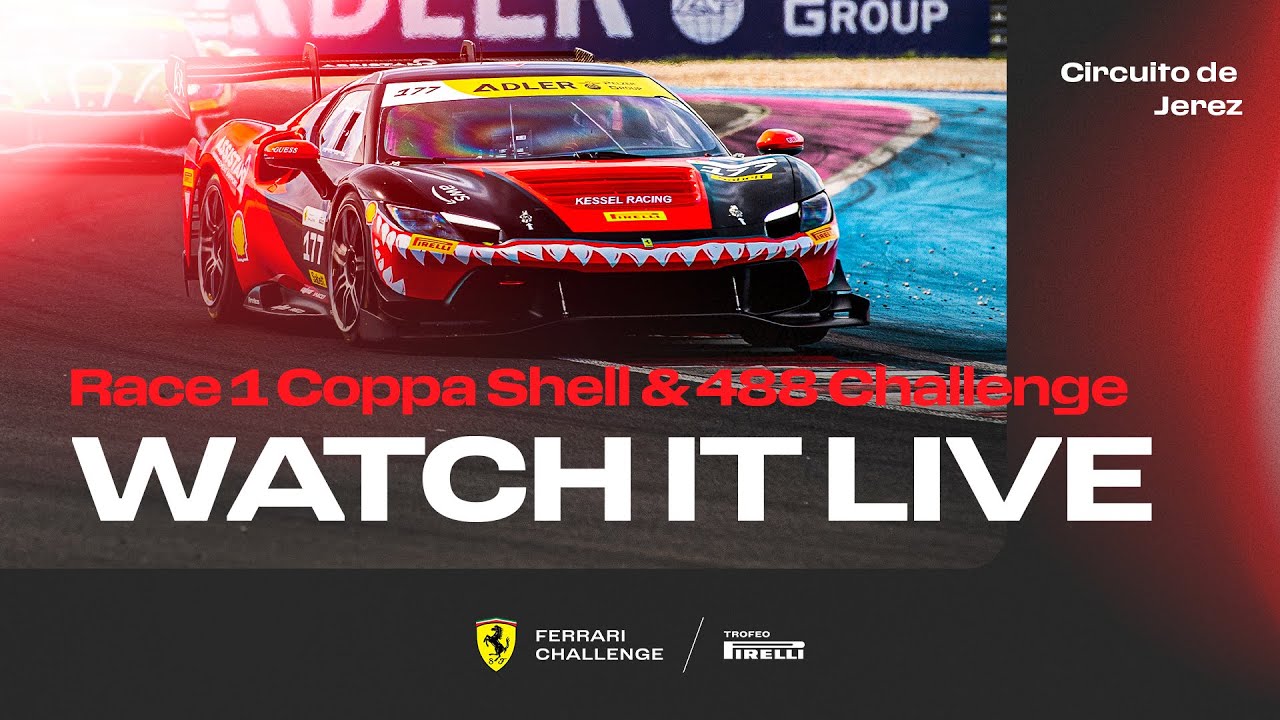 Ferrari Challenge Europe - Jerez, Race 1 - Coppa Shell & 488 - YouTube