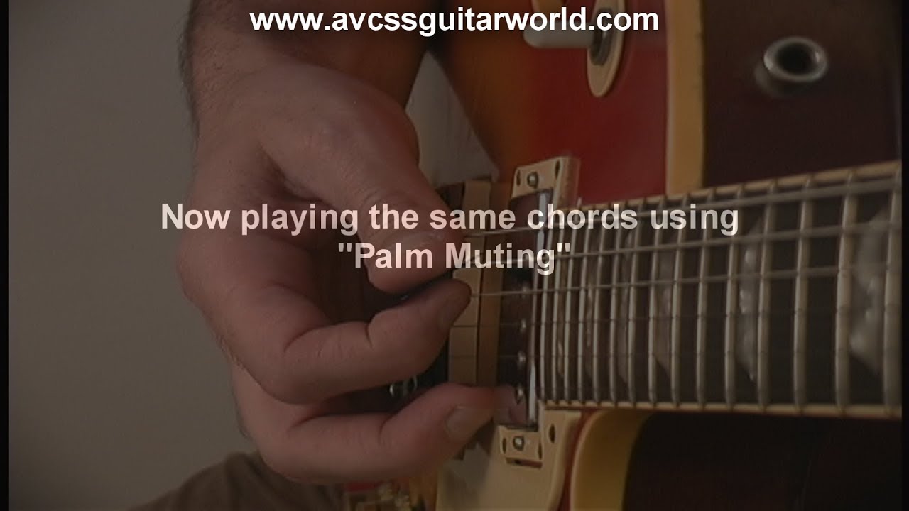 Lead Guitar Lessons, Basic Palm Muting Using Chords and a Distorted ...