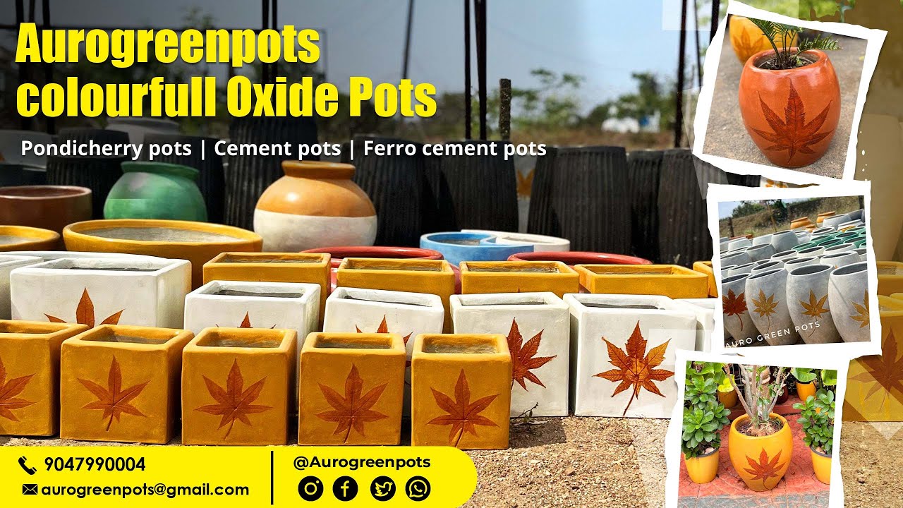 @Aurogreenpots ( colourfull Oxide Pots ) Pondicherry pots | Cement pots ...
