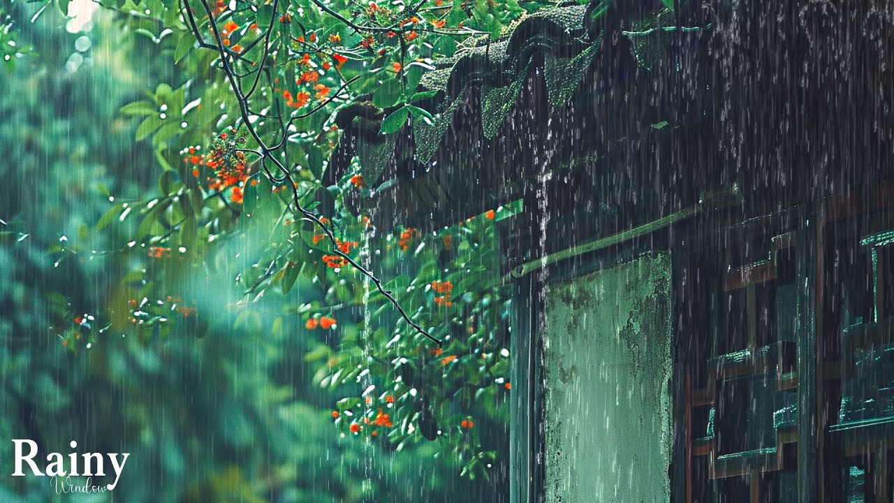 Rain Sound for Sleep ⛈️ To Sleep Instantly With Heavy Rain On House ...