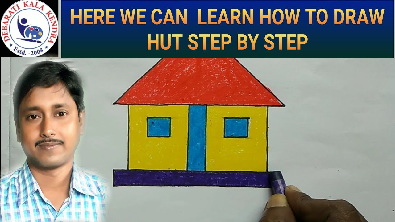 How to Draw HUT step by step(NURSERY CLASS) - YouTube