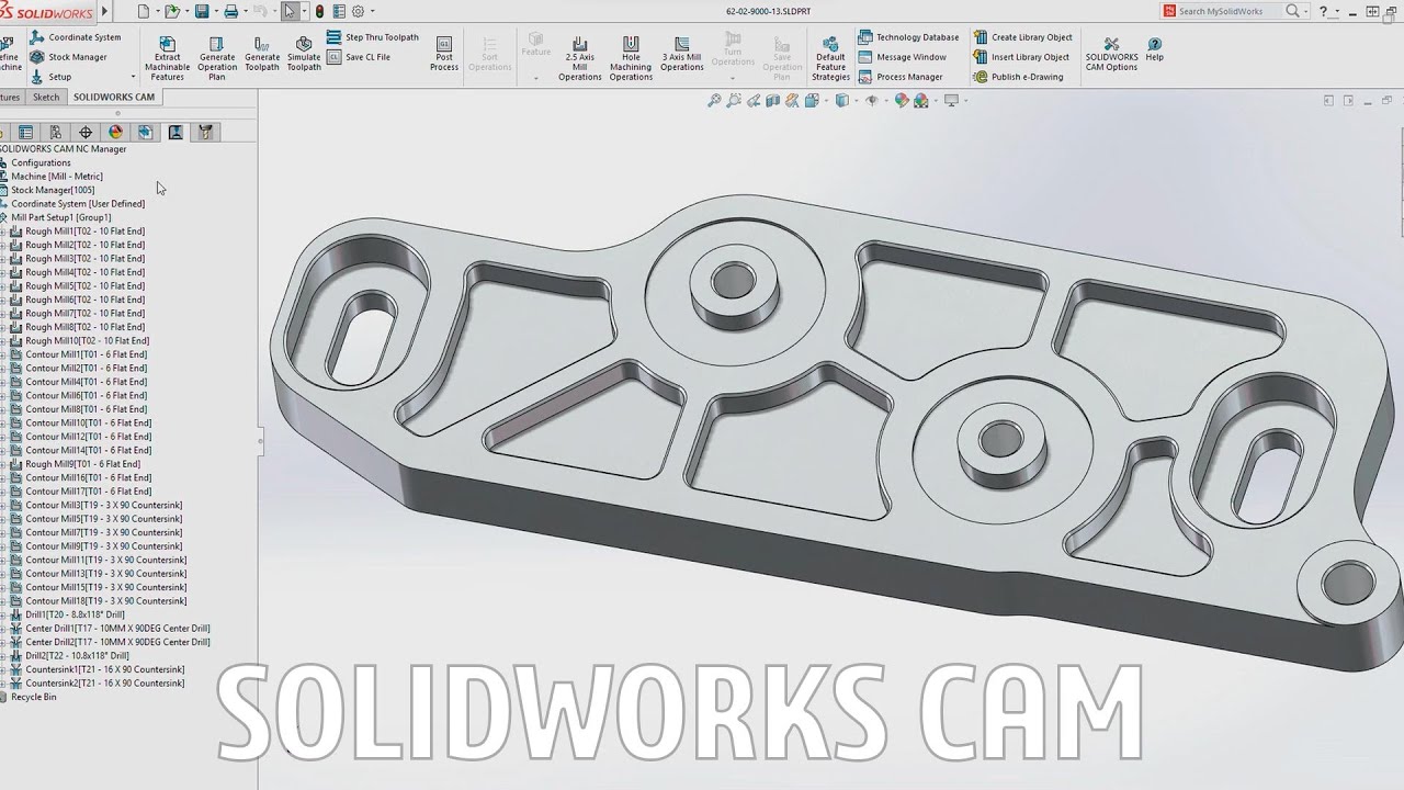 MAQUINADO CON SOLIDWORKS CAM - YouTube
