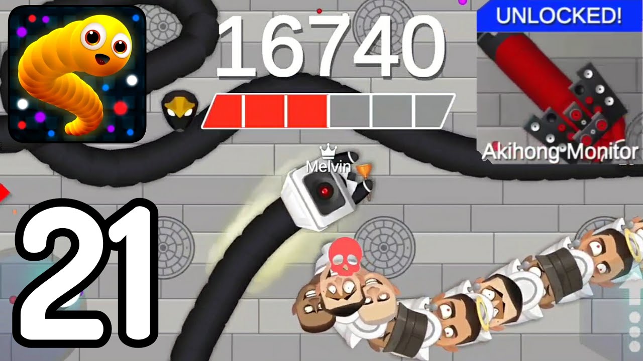 Snack Snake.io-(Gameplay 21)-Desbloqueando AKIHONG MONITOR - YouTube
