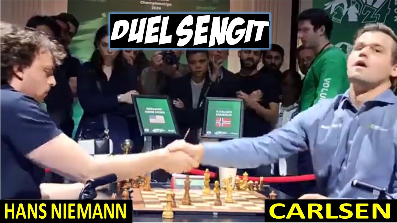 MAGNUS CARLSEN MARAH VS HANS NIEMAN - KEJUARAAN CATUR BLITZ DUNIA 2024 ...