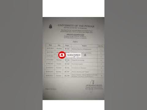 Adc Part 1 date sheet 2023 || B.com part 1 date sheet 2023|| date sheet 2023 || punjab ...