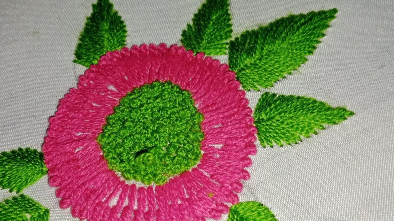 most viral trending stitch embroidery beautiful flower tutorial 🔥 - YouTube