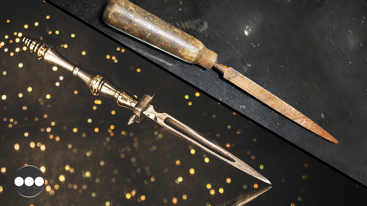 Knife Making - Triangular Dagger from a Rusty File - YouTube