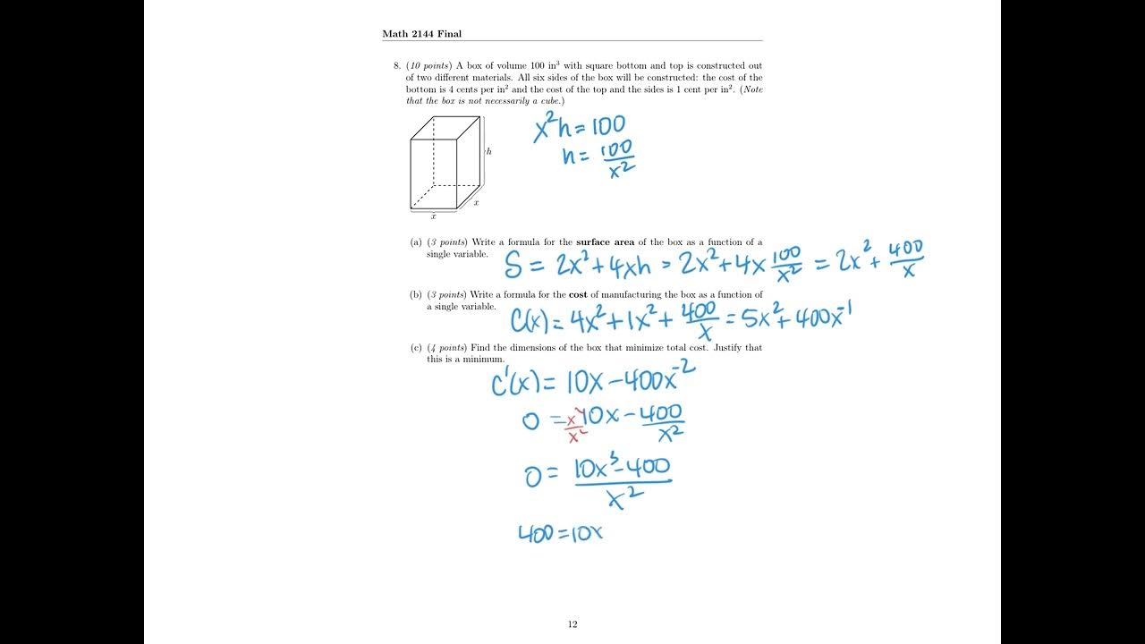 MATH 2144 Final Exam SP22 part 3 - YouTube