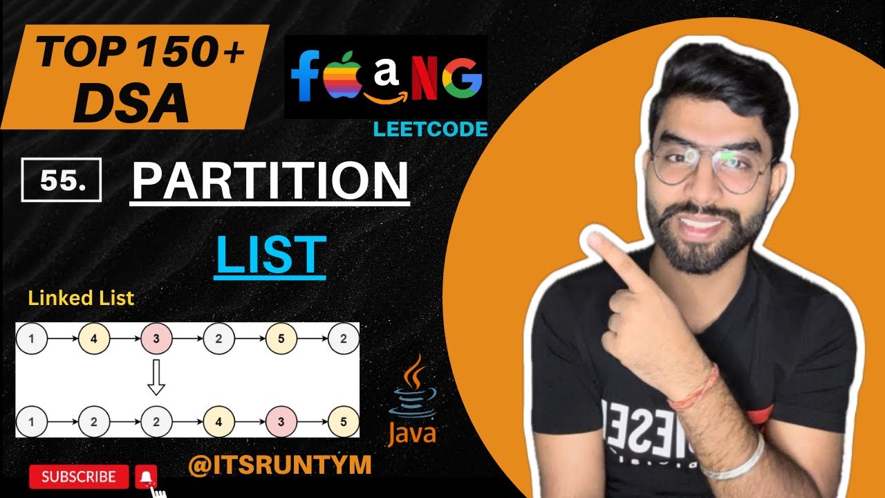 55 Partition List Linked List Top 150 Dsa Leetcode Coding Java