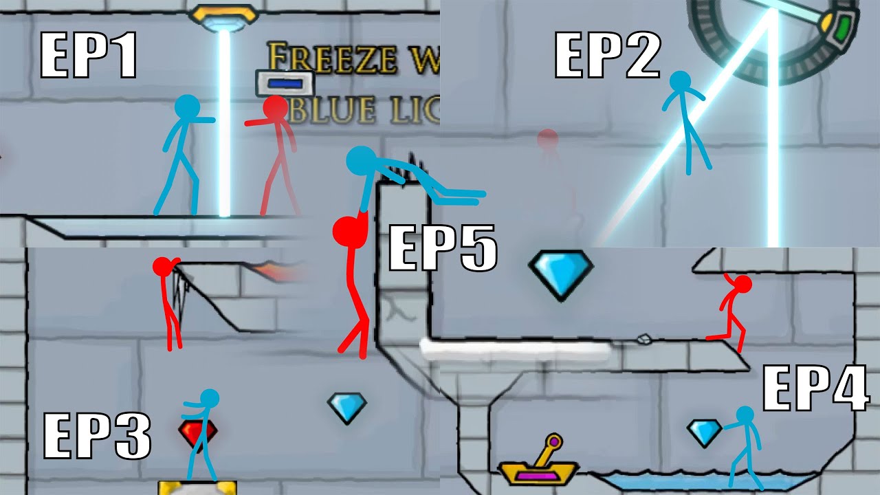 Ice Temple EP1 - EP5, Watergirl and Fireboy, Stickman Animation - YouTube