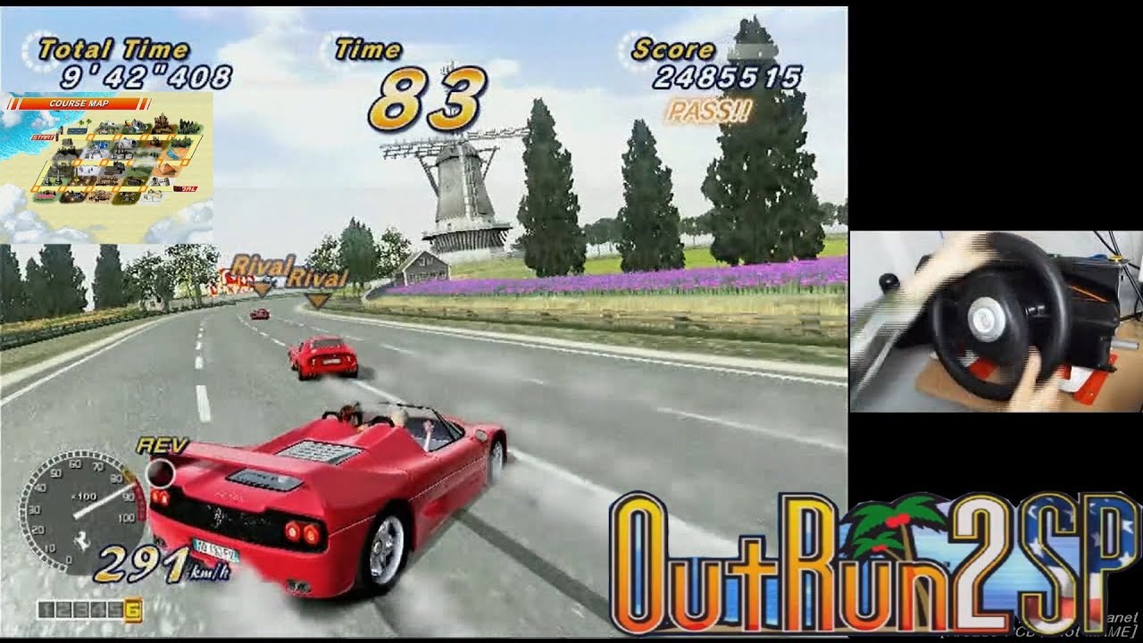 OutRun 2 SP - OutRun 2 15 Cont. Courses Playthrough (Not MAME) / 아웃런 2 ...