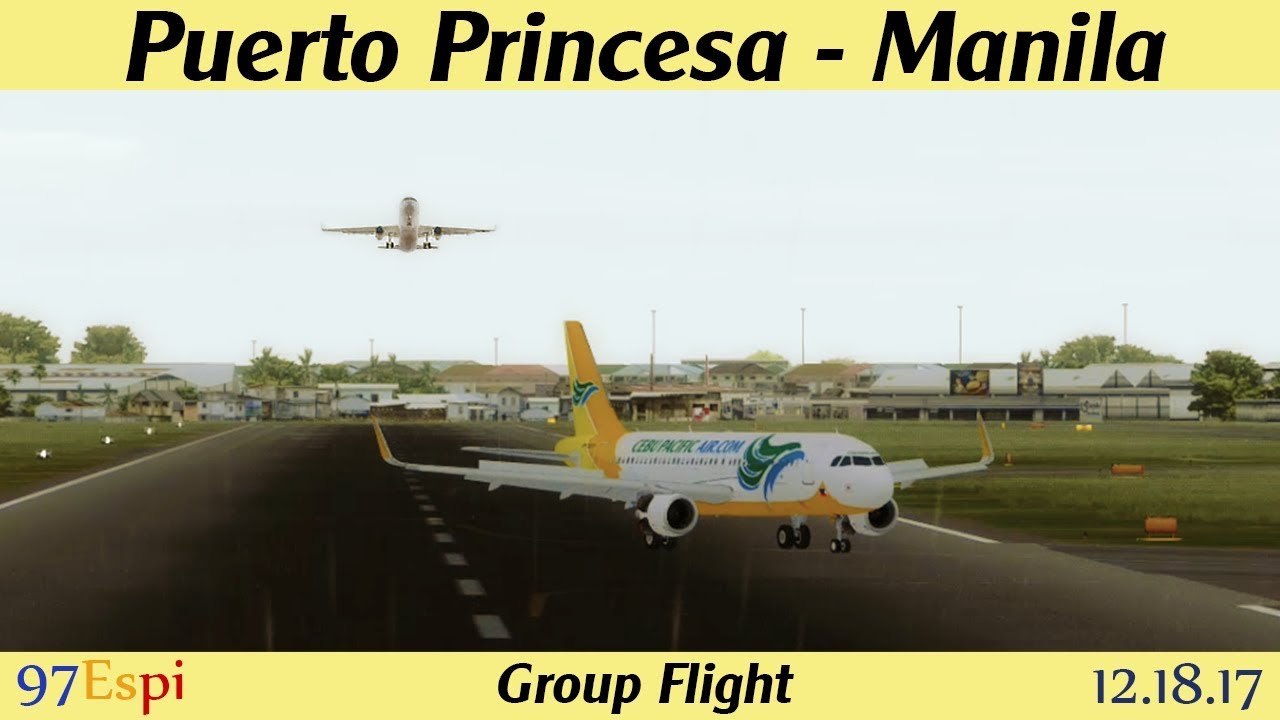 P3D Group Flight during Typhoon Palawan to Manila Philippine Airlines ...