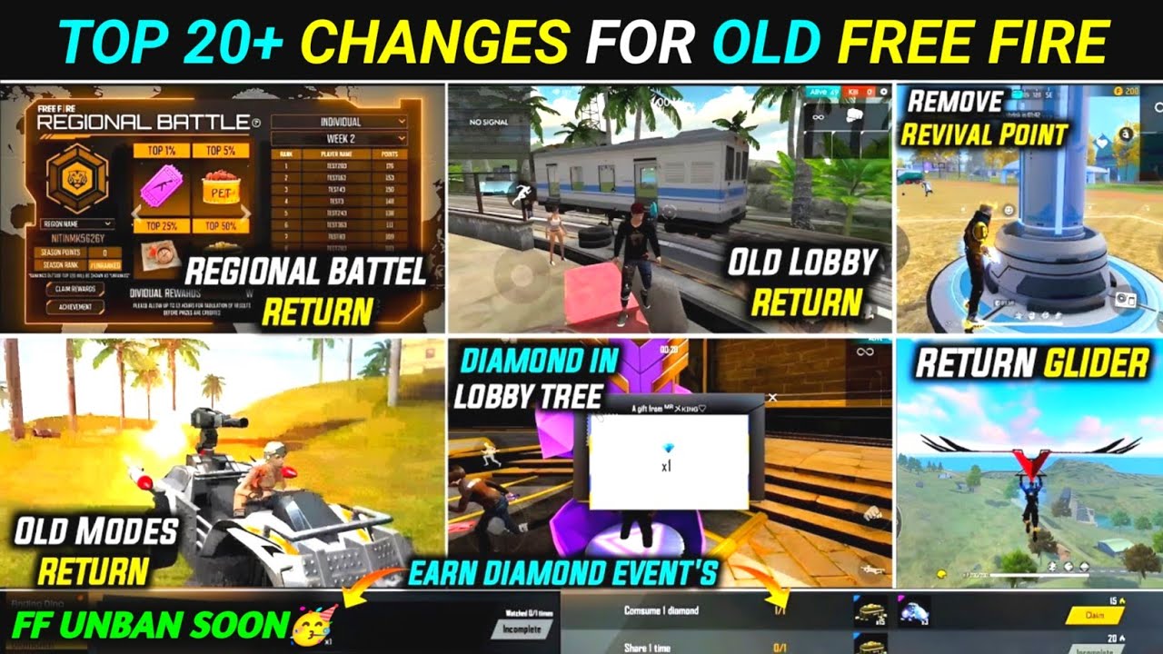 TOP 20+ CHANGES FOR OLD FREE FIRE IN OB39 UPDATE | FREE FIRE NEW UPDATE ...