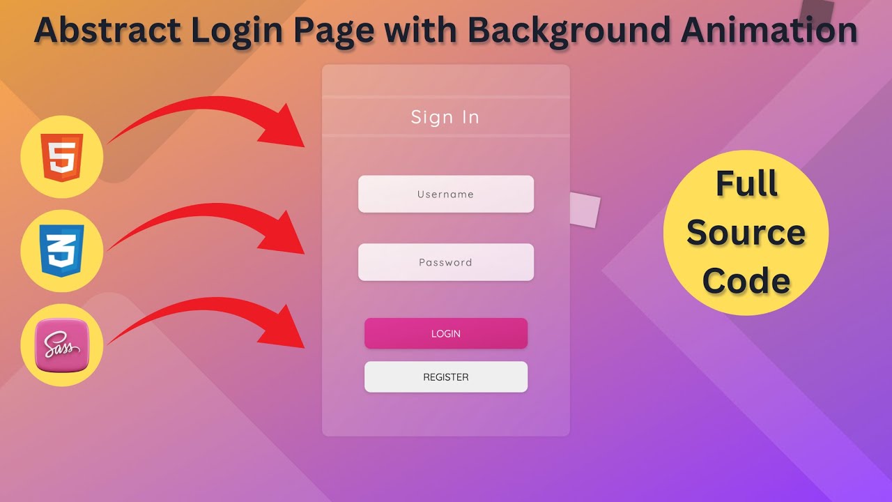 Abstract Login Page with Background Animation | HTML, CSS, SCSS | Code ...