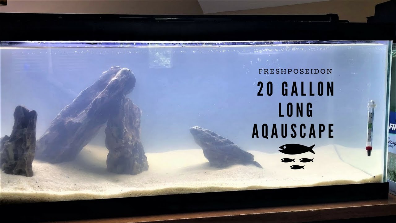 20 GALLON LONG AQUASCAPE AND SET UP!!! - YouTube
