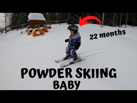 1.5 Year Baby Old Skis Powder
