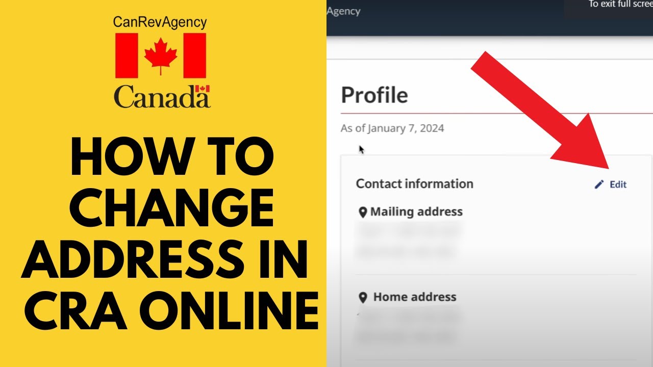 How To Change Address In CRA Online (2025) - YouTube