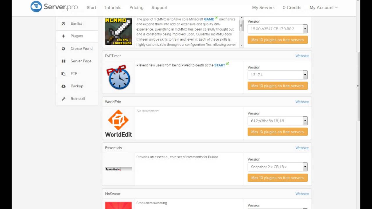 Server.pro HACK MORE THAN 10 PLUGINS ON A FREE SERVER!!!! - YouTube