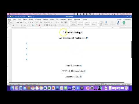 Creating a Title Page in Turabian - YouTube