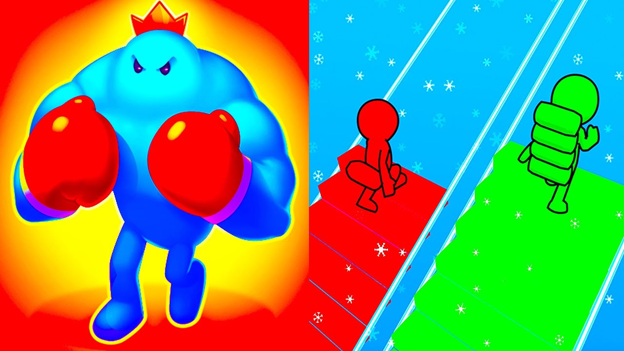 Punchy Race vs Bridge Race ⭐️🎀🌸⭐️ Hard Levels Challenge Walkthrough ...