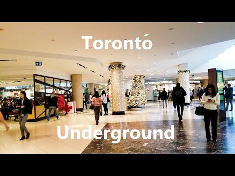 Toronto UNDERGROUND Path Walking from Union Station to Eaton Centre ...