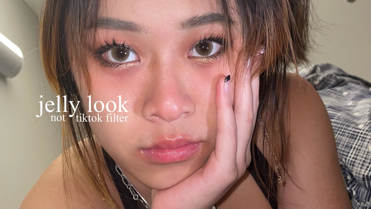 recreating tiktok's jelly look filter with makeup - YouTube