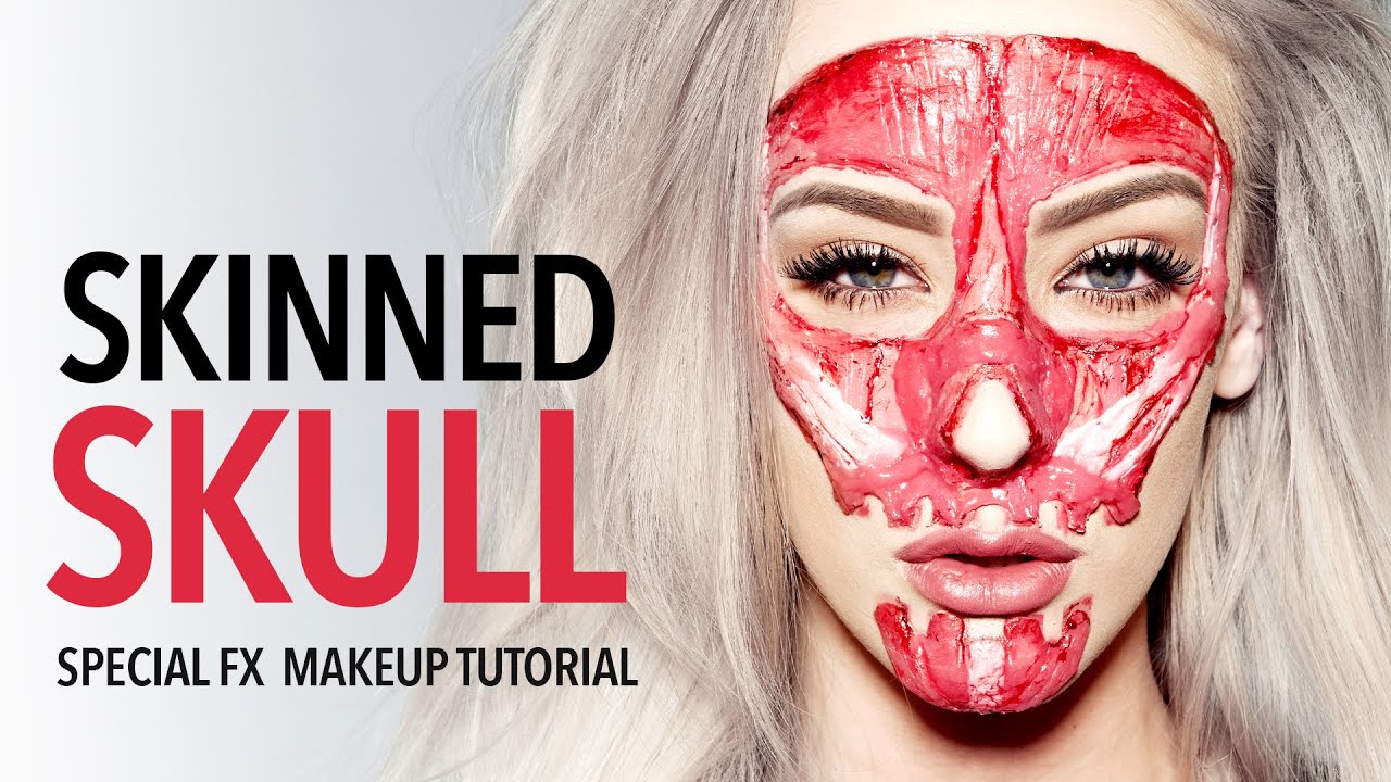 Skinned skull sfx makeup tutorial - YouTube