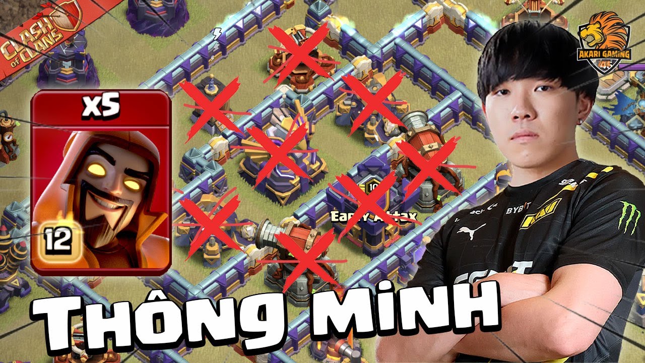 Klaus Dùng Super Wizard Thông Minh Bay Nhà TH16 Clash of clans | Akari ...