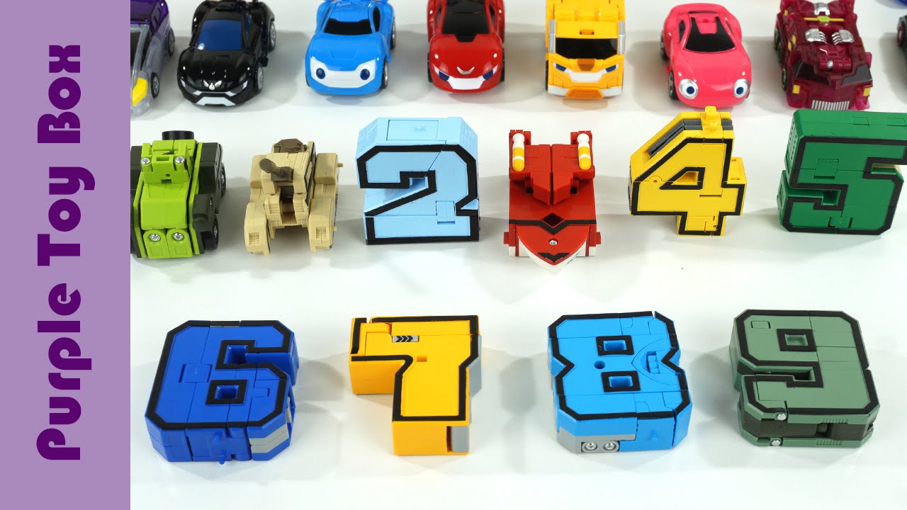 합체하는 숫자 변신로봇 장난감 파워배틀 와치카 장난감 Transformable Number Robots Learning ...