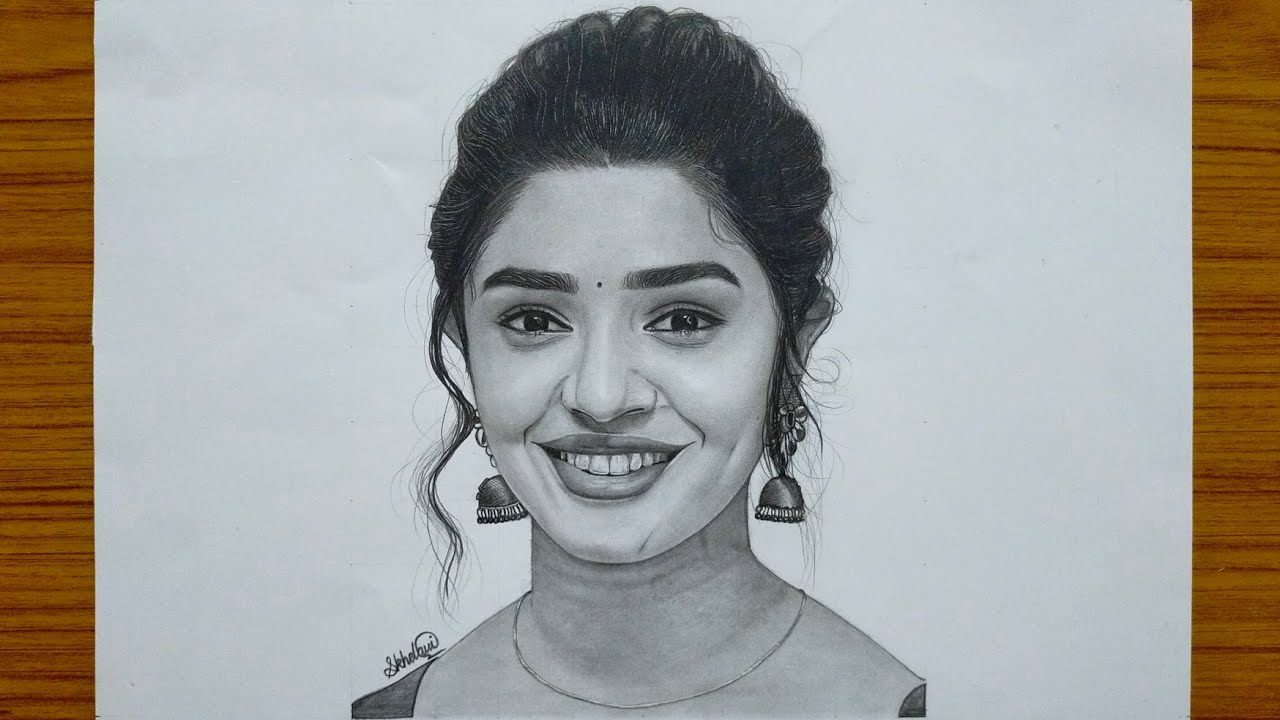 Krithi Shetty pencil drawing | Krithi Shetty portrait drawing | Krithi ...
