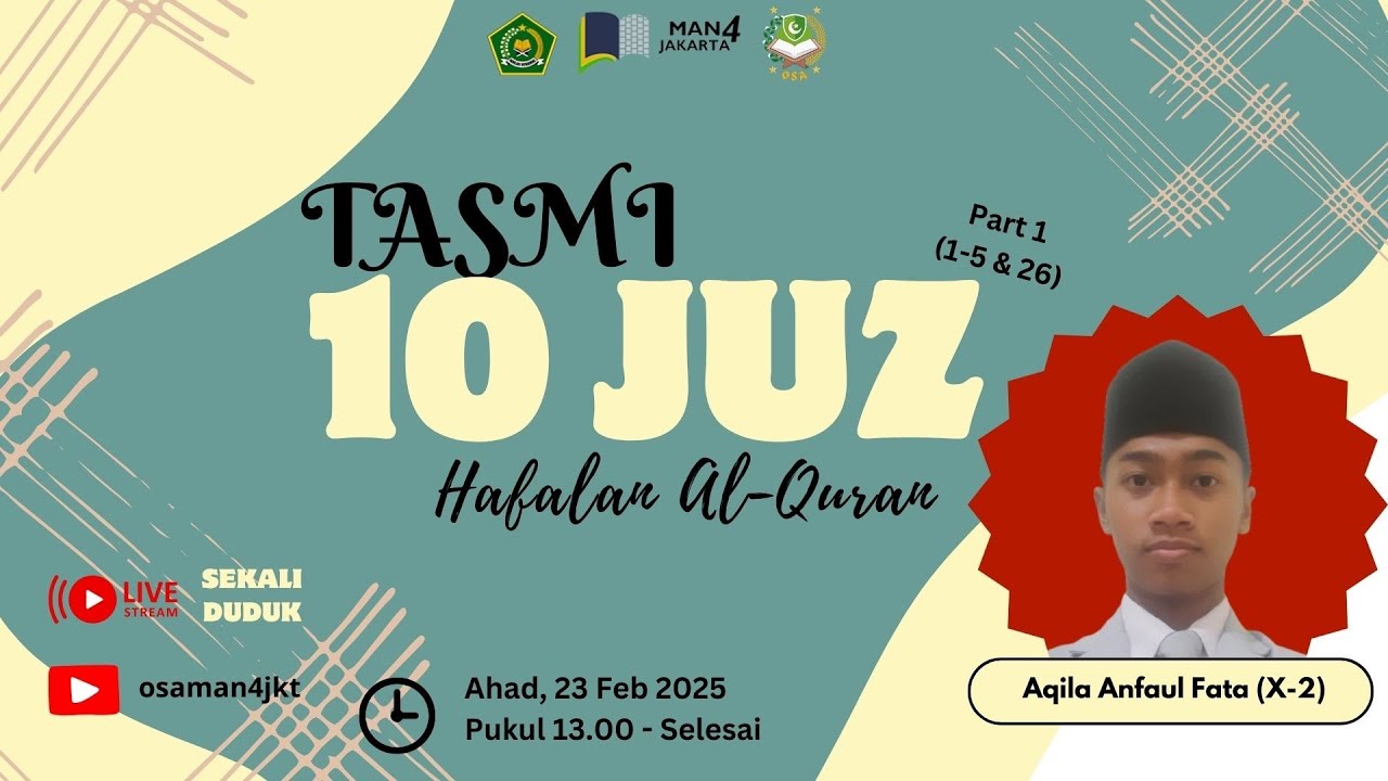 Tasmi 10 Juz | Aqila Anfaul Fata X-2 (Part 1) - YouTube