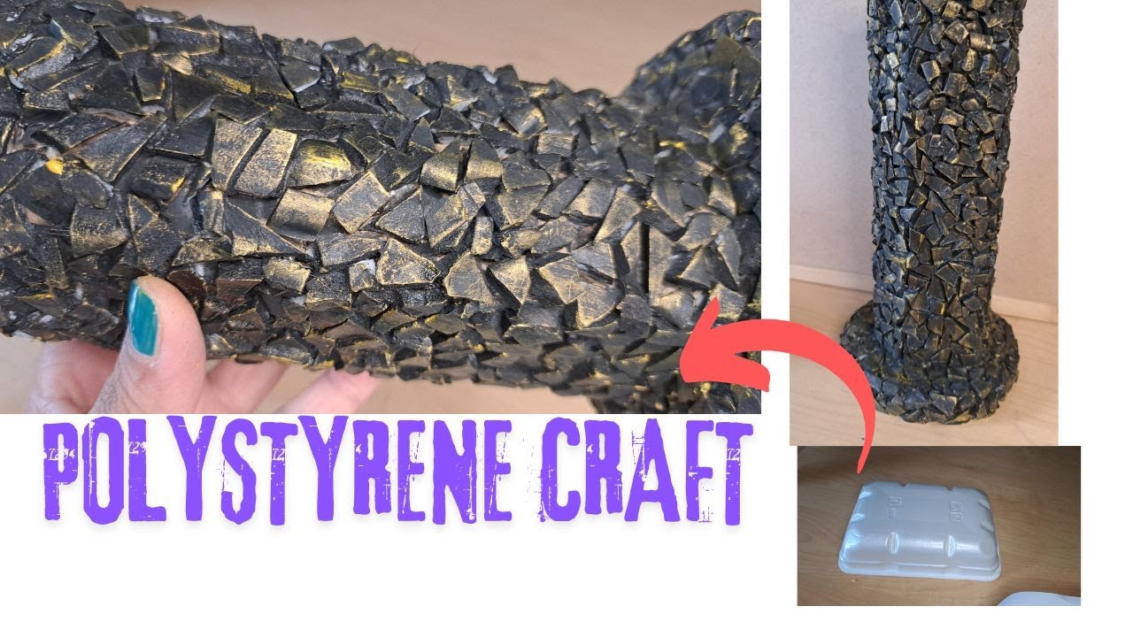 DIY : POLYSTYRENE CRAFT // POLYSTYENE VASE - YouTube