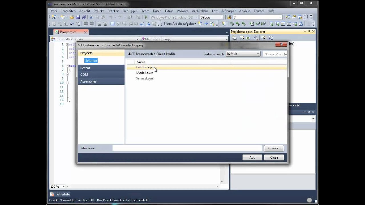 SOA mit .NET Entity Framework und WCF - YouTube