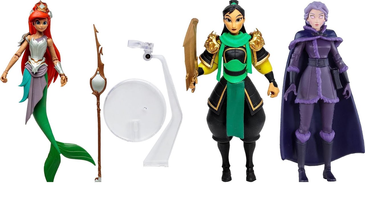 New McFarlane Toys Disney Mirrorverse Mulan, Belle and Ariel Action ...