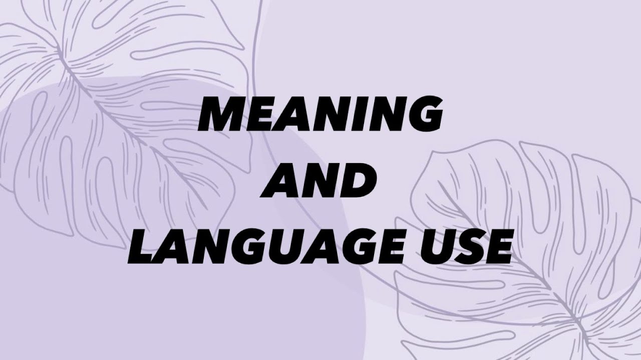 JULIA WAFIQ AZIZAH (20400119001) - MEANING AND LANGUAGE USE - YouTube