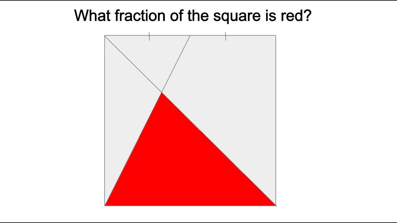 What fraction of the square's area is red - YouTube