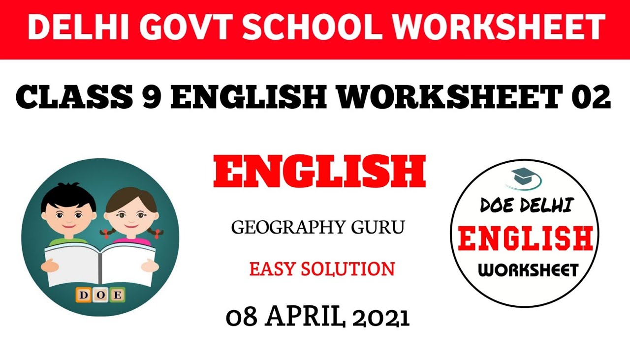 Class 9 English Worksheet 2 | Worksheet 2 Class 9 English | Writing ...