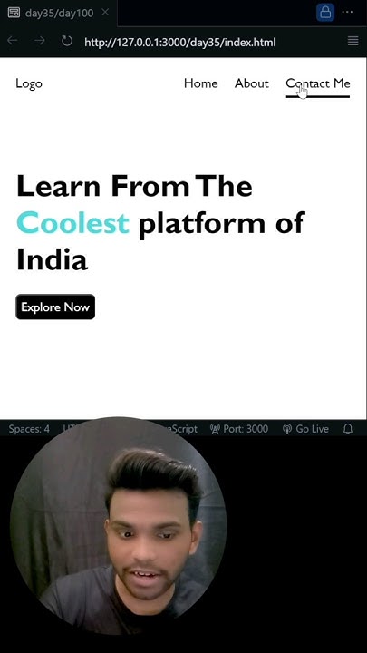 Hover Animation on navbar using HTML,CSS & JS 🔥Day35/Day100 #HTML #CSS #JS #shorts #trending # ...